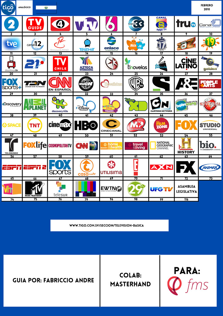 Guía de Canales - Tigo El Salvador Analógico Febrero 2010 - Televisión ...